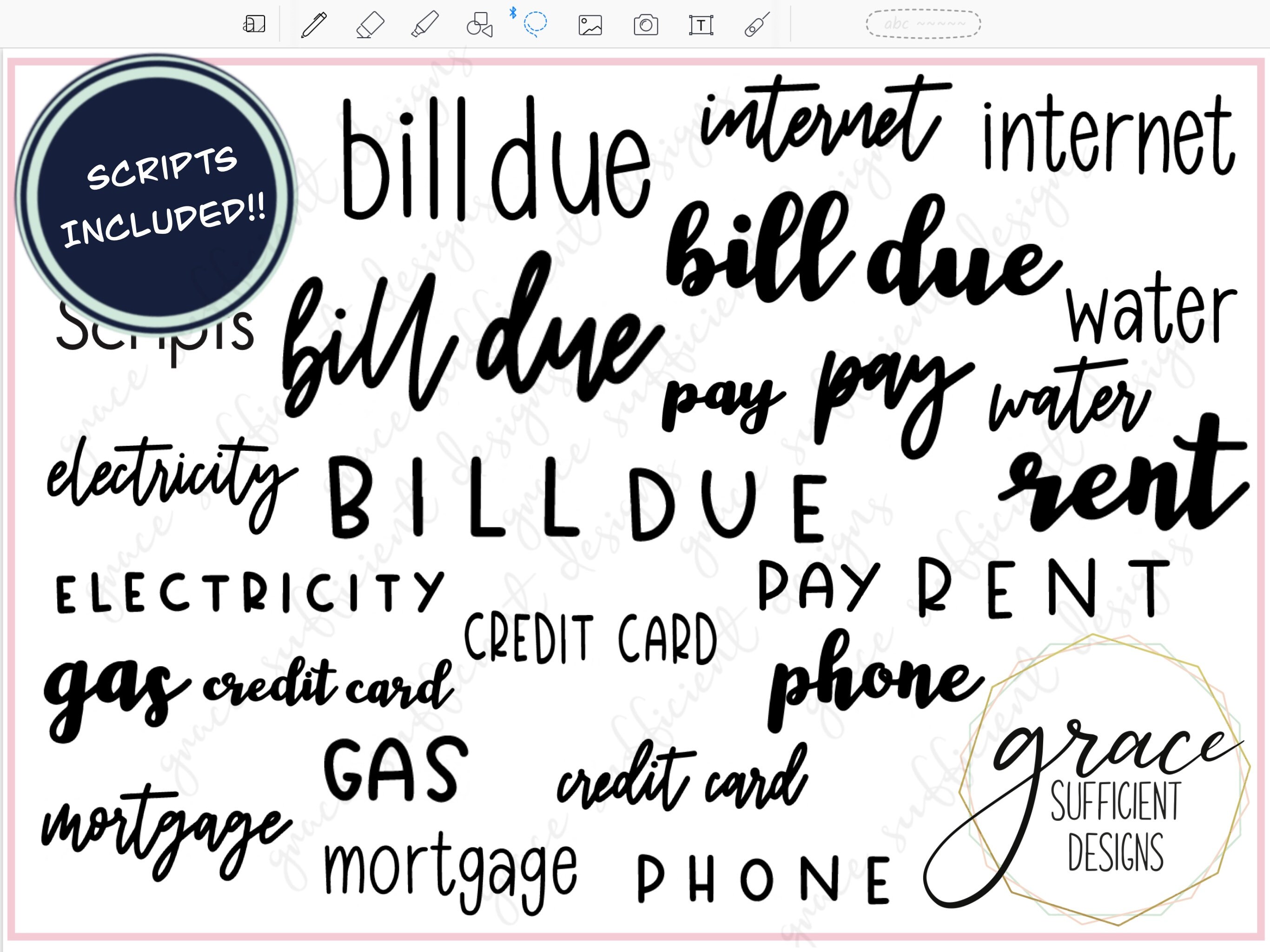 Olivia Pays Bills DIGITAL PLANNING STICKERS, Bill Pay, Credit Card ...