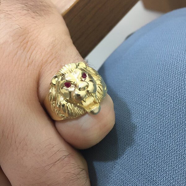 Gold Lion Ring - Etsy