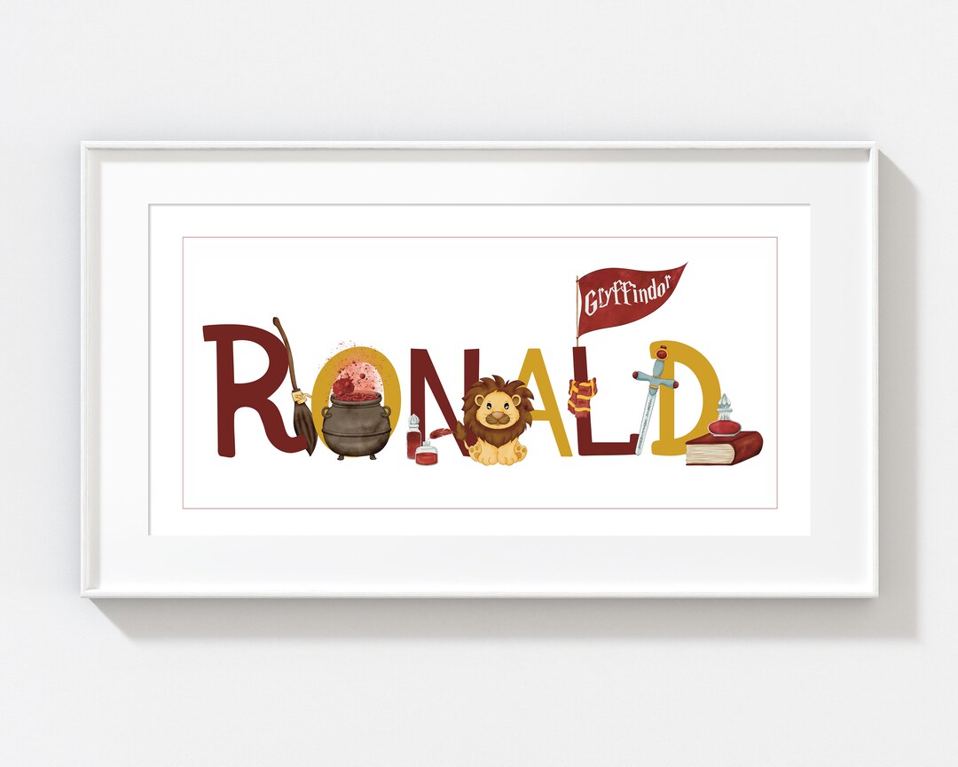 Harry Potter Hogwarts Name Design Print Children Kids Baby Shower ...