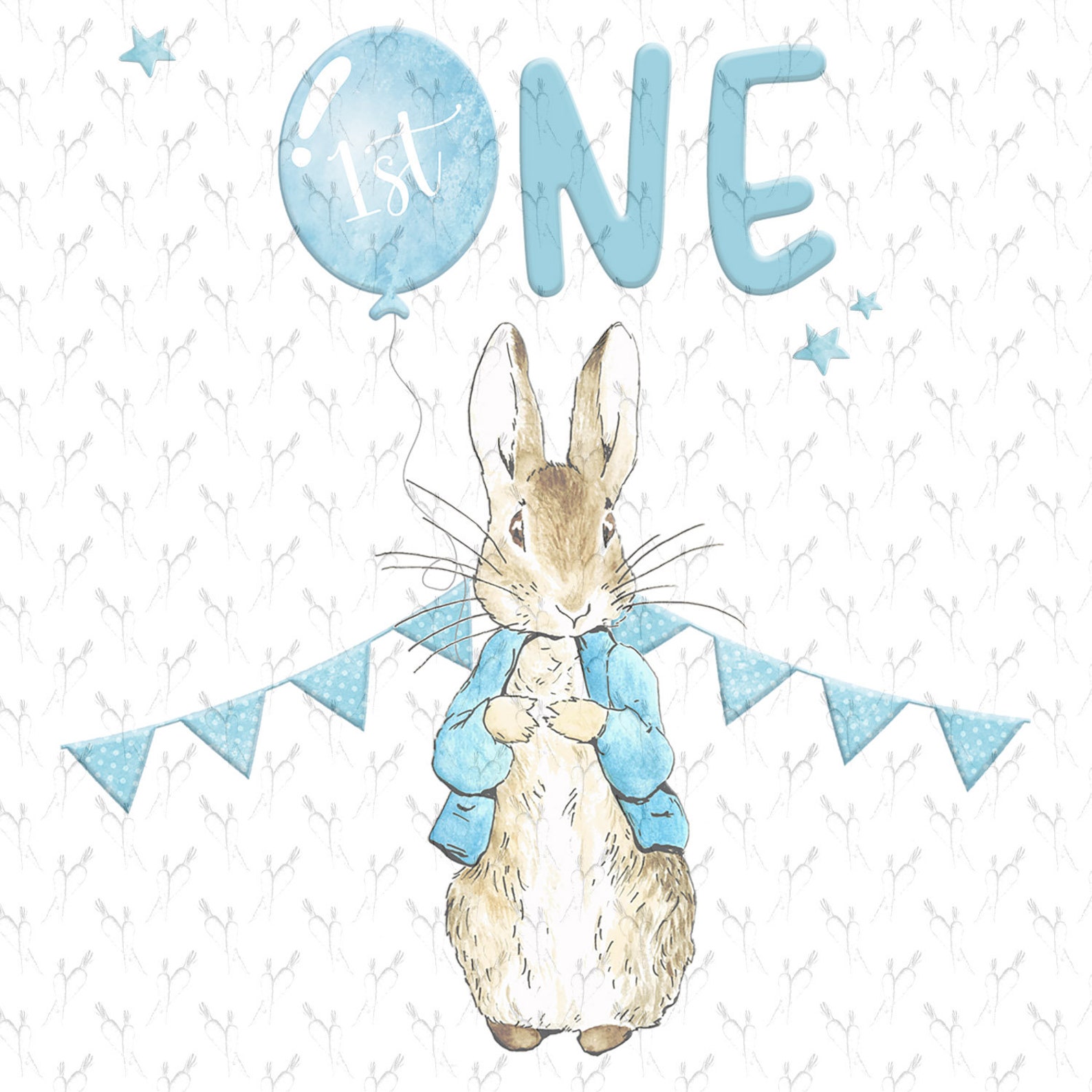 Peter Rabbit First Birthday Digital PNG Balloon Design - Etsy UK