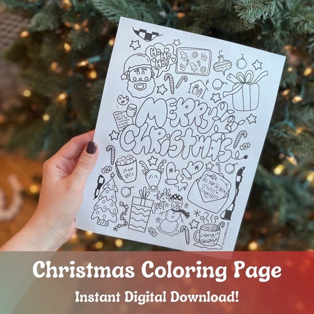 Christmas Coloring Page Holiday Coloring Page Coloring - Etsy
