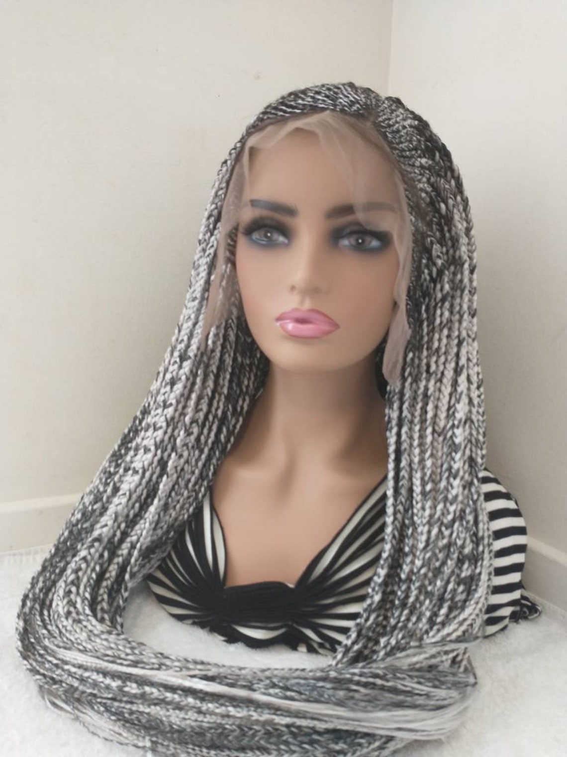 Gray Cornrow Braided Wig Jungle Braids Wigbox Braids Wig - Etsy