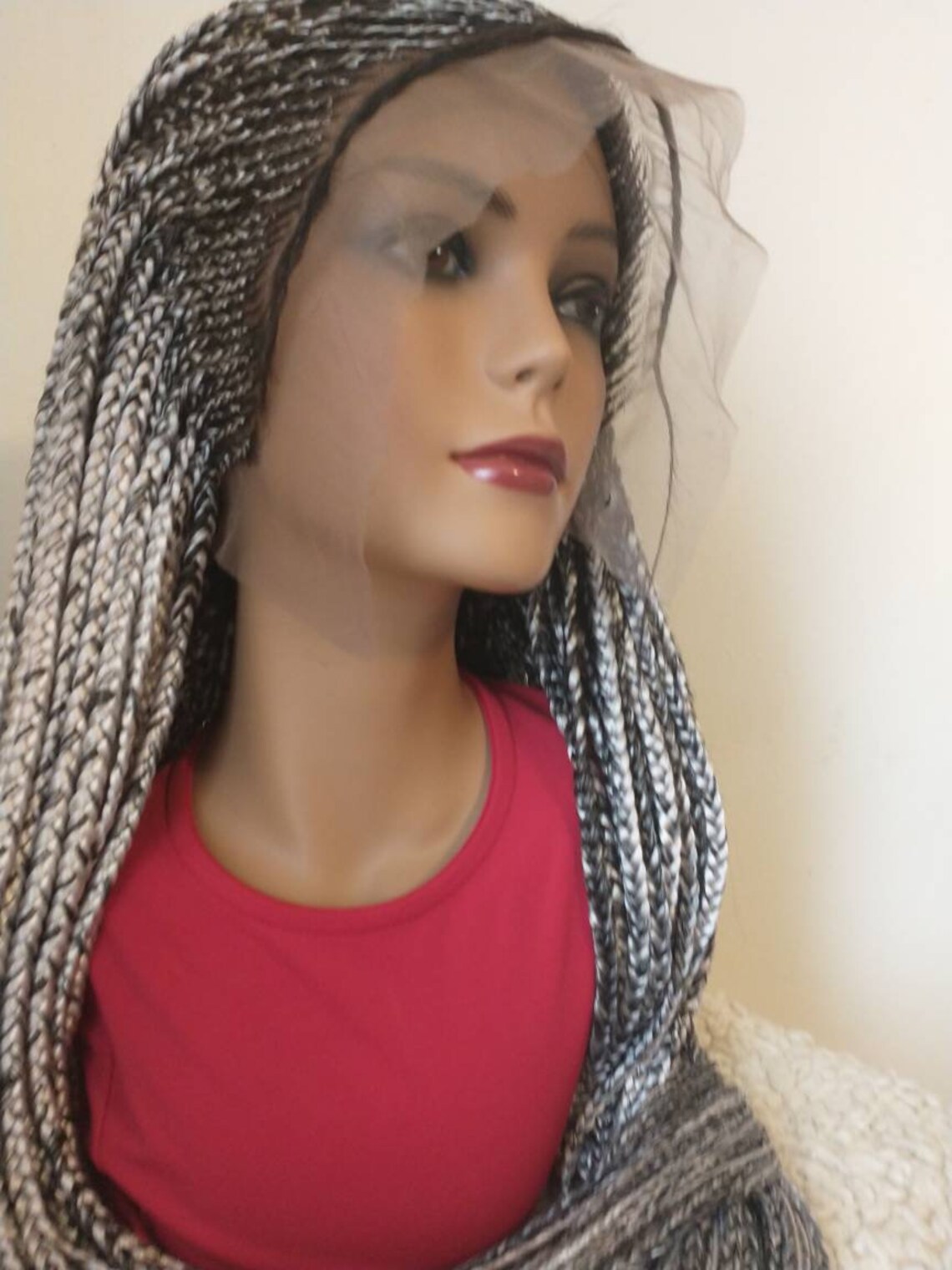 Gray Cornrow Braided Wig Jungle Braids Wigbox Braids Wig - Etsy