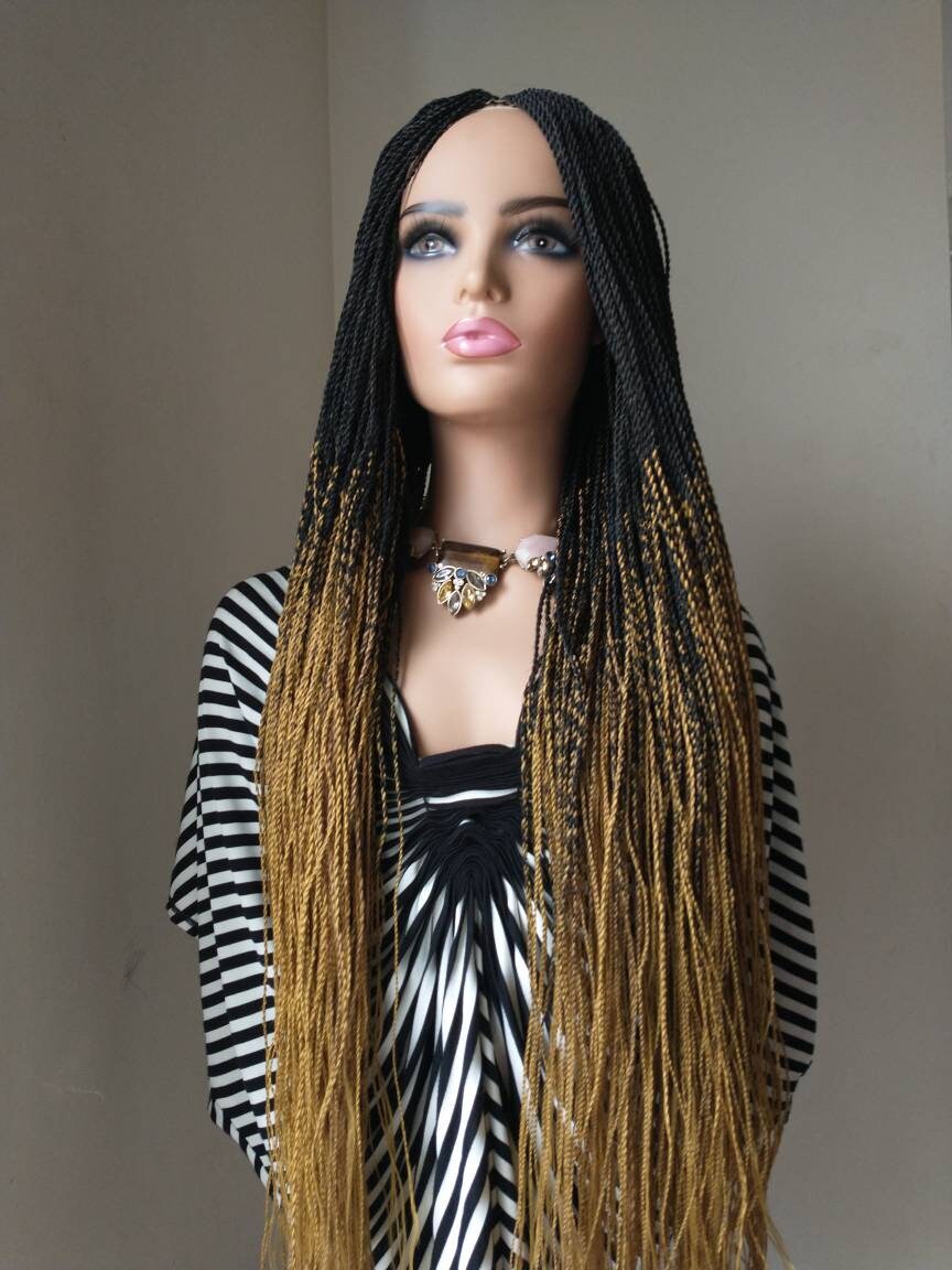 Black and Gold Wig Micro Braids Wig Cornrow Wigone Million - Etsy