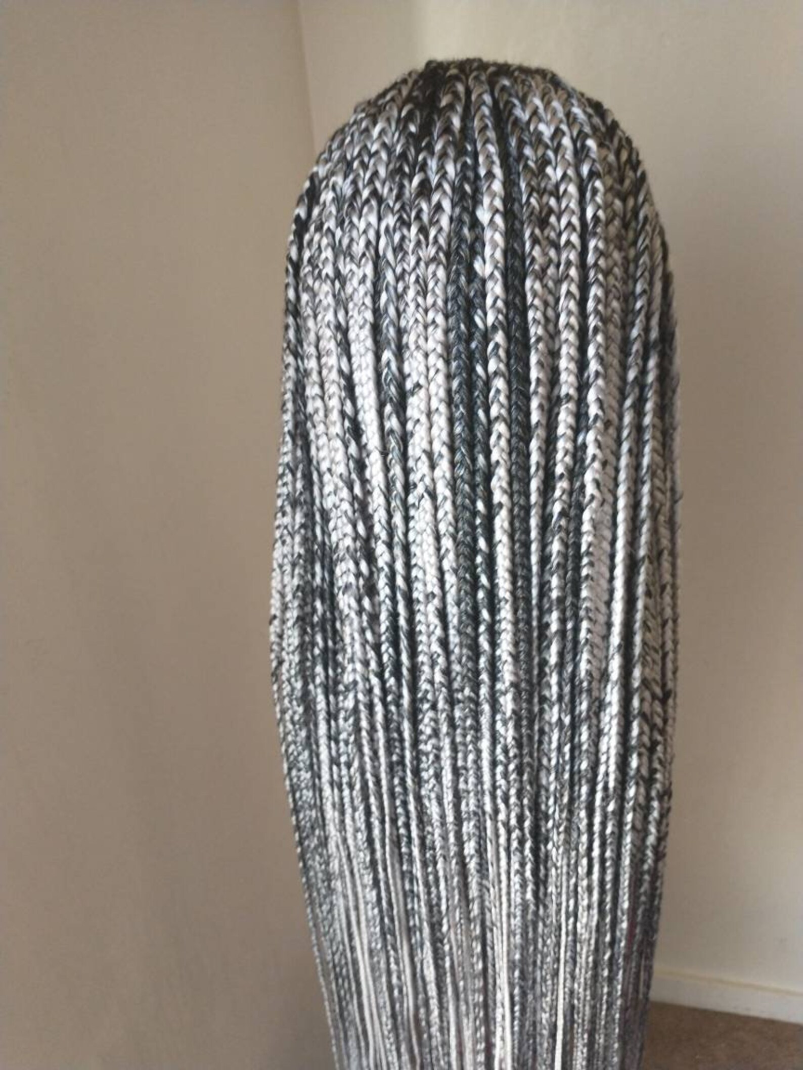 Gray Cornrow Braided Wig Jungle Braids Wigbox Braids Wig | Etsy