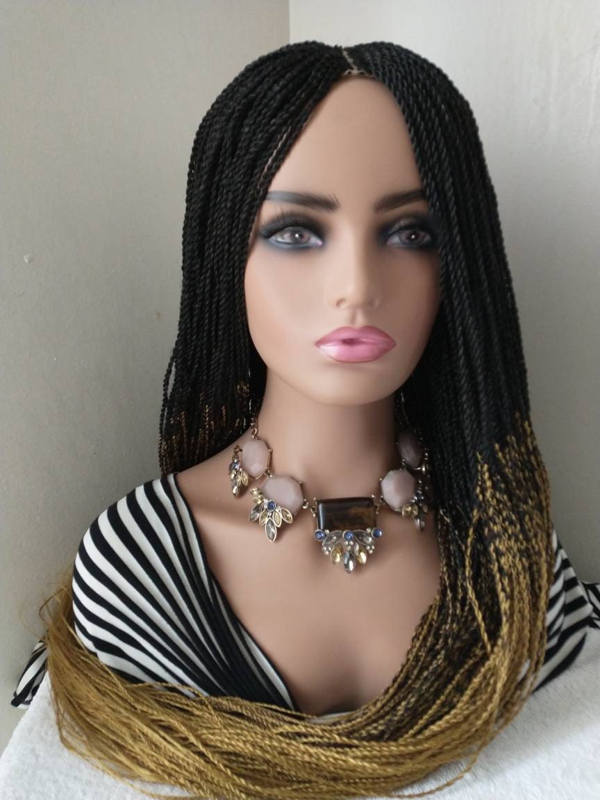 Black and Gold Wig Micro Braids Wig Cornrow Wigone Million - Etsy