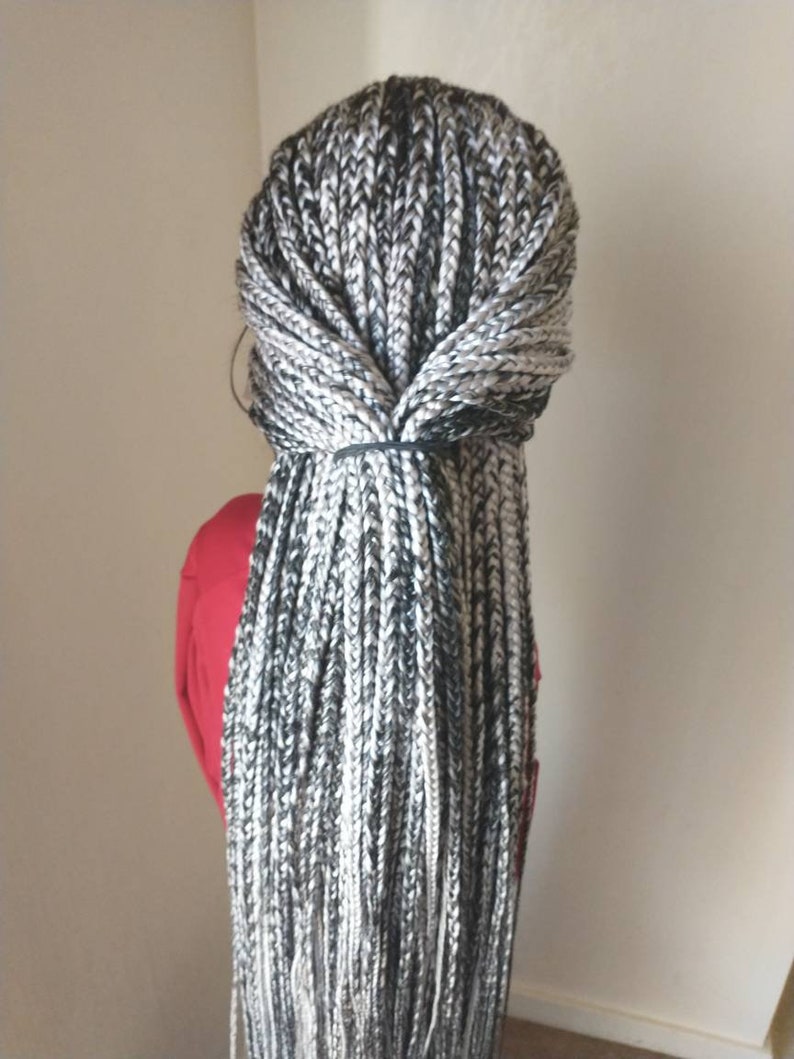Gray Cornrow Braided Wig Jungle Braids Wigbox Braids Wig | Etsy