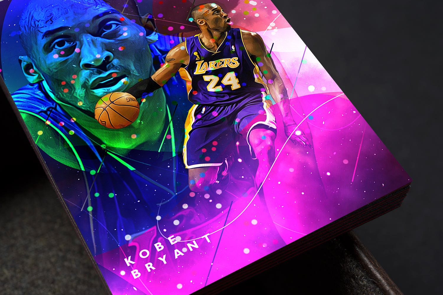 Cartoon Kobe Bryant Los Angeles Lakers Unbranded Basketball Prism Sport ...
