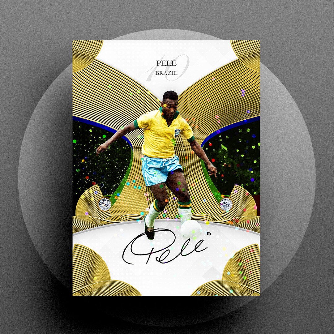 NEW Golden Lines Pelé Brasil Unbranded Soccer Purple Prism Sport Card ...