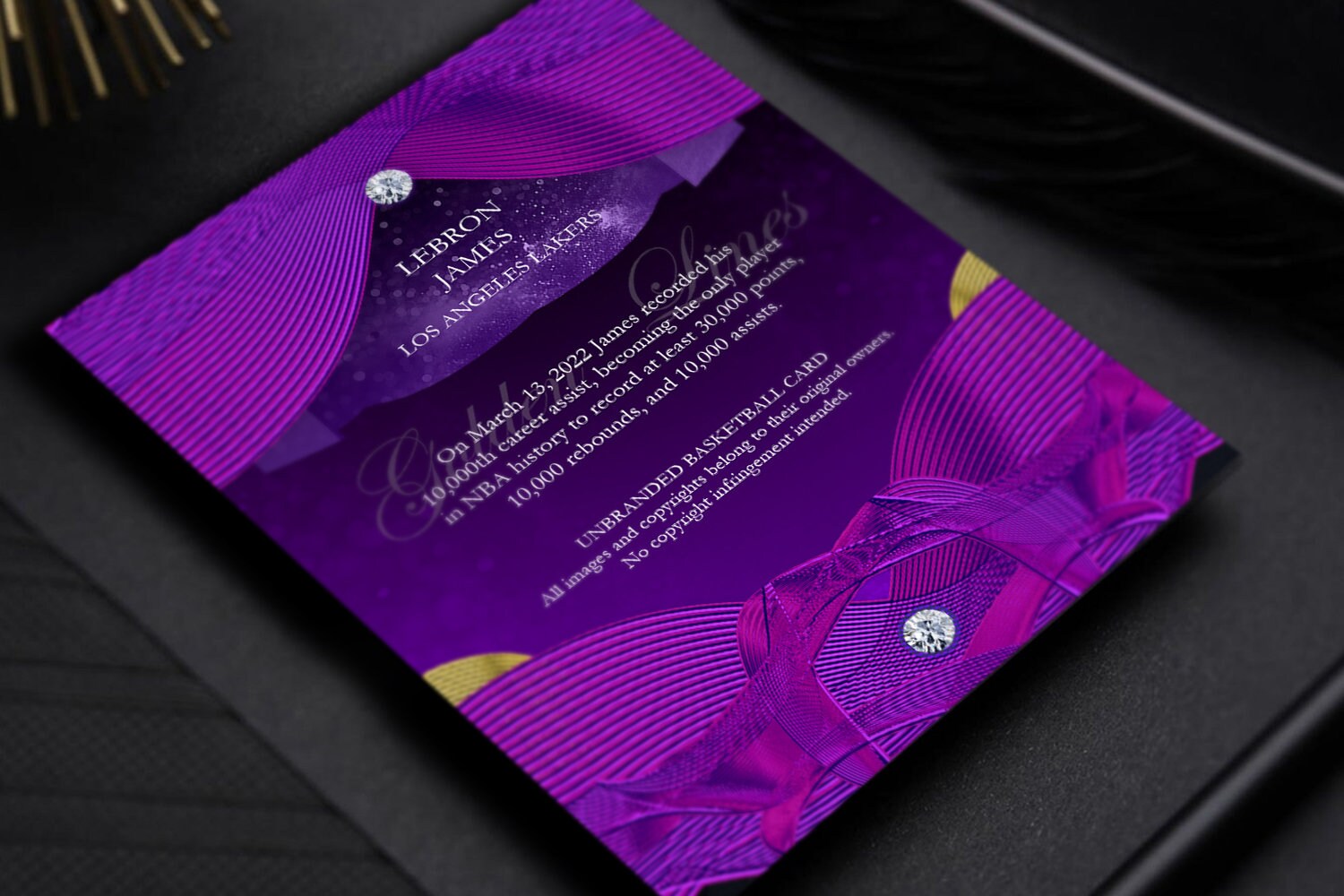 Golden Lines Lebron James Los Angeles Lakers Prism Unbranded Basketball ...