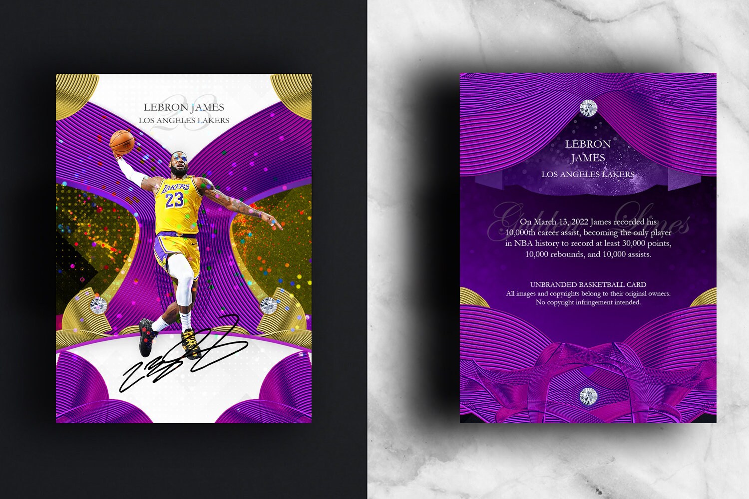 Golden Lines Lebron James Los Angeles Lakers Prism Unbranded Basketball ...