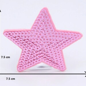 Sequined Star Patch Pink Star Patch Iron-on Oversized Pink Star Applique for Clothes Patch Girls ...
