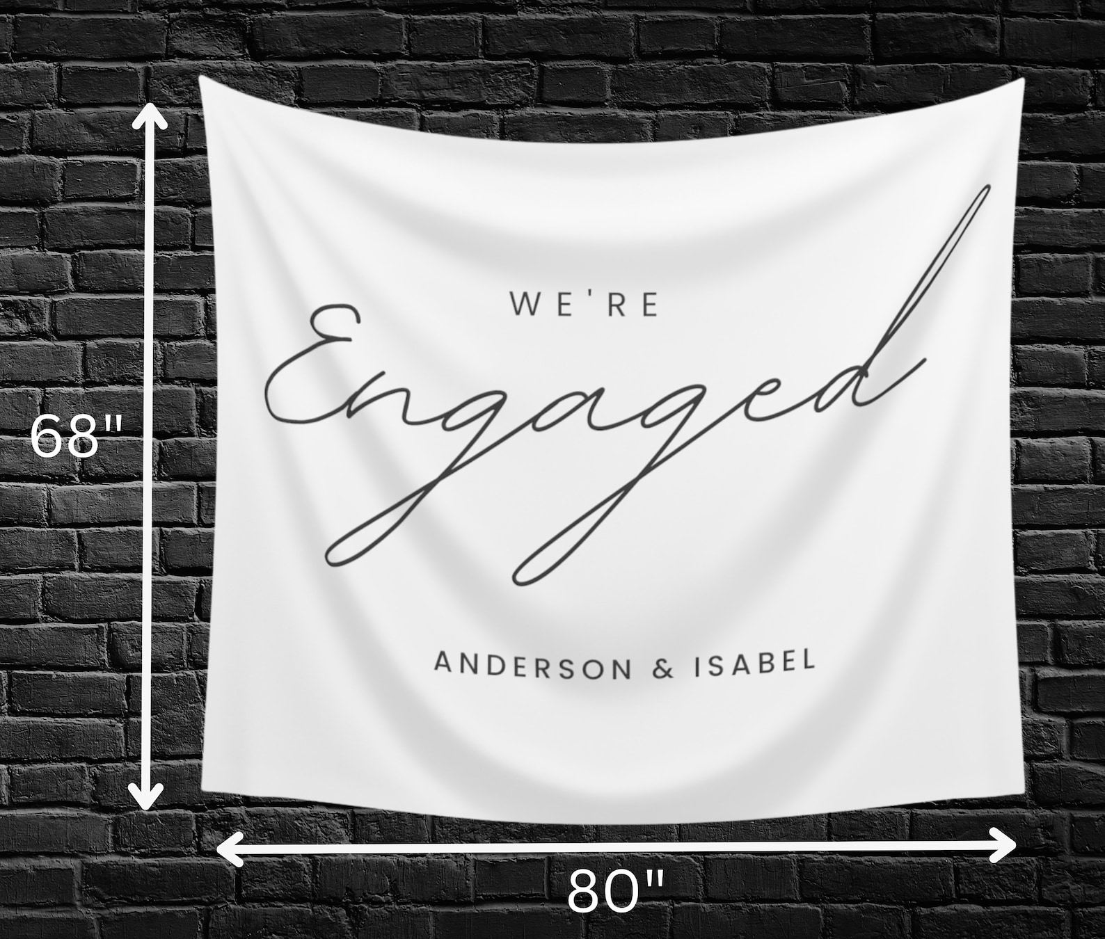 Custom Engagement Party Banner Engagement Party Wall Tapestry ...