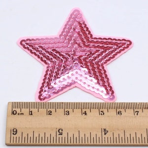 Sequined Star Patch Pink Star Patch Iron-on Oversized Pink Star Applique for Clothes Patch Girls ...