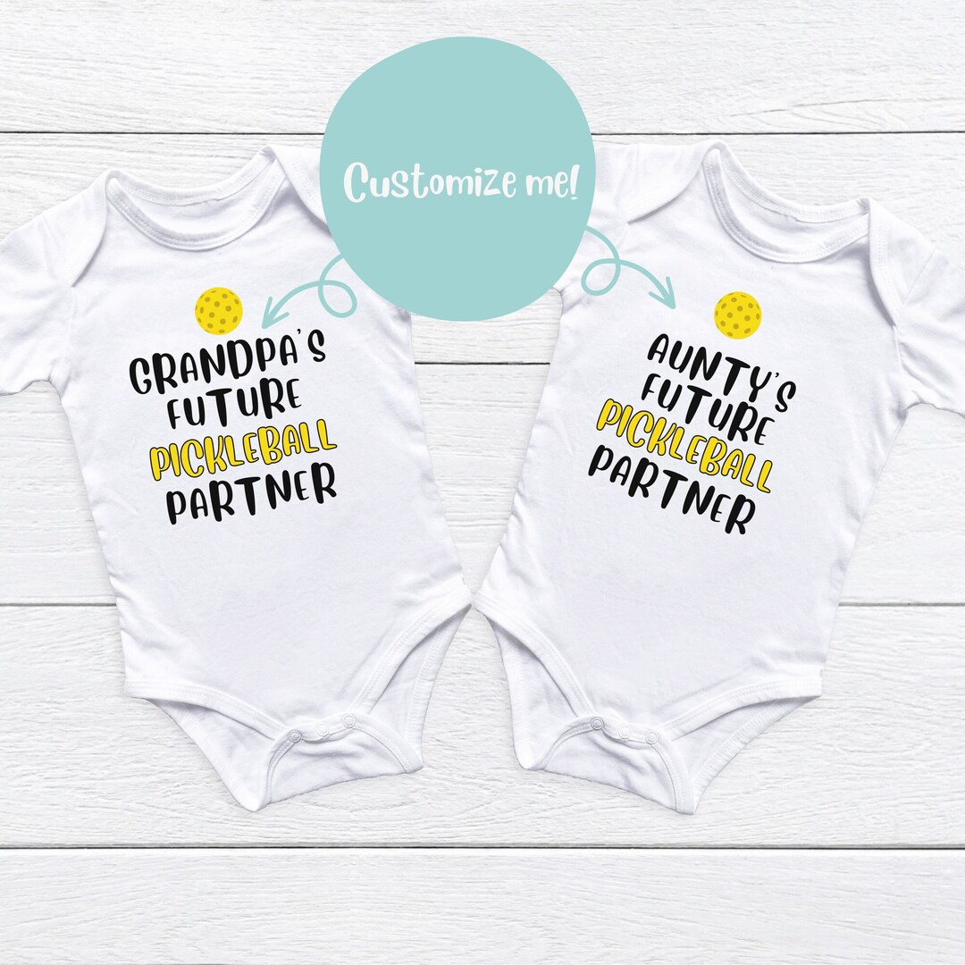 Customizable Pickleball Baby Bodysuit Future Pickleball Partner Baby ...