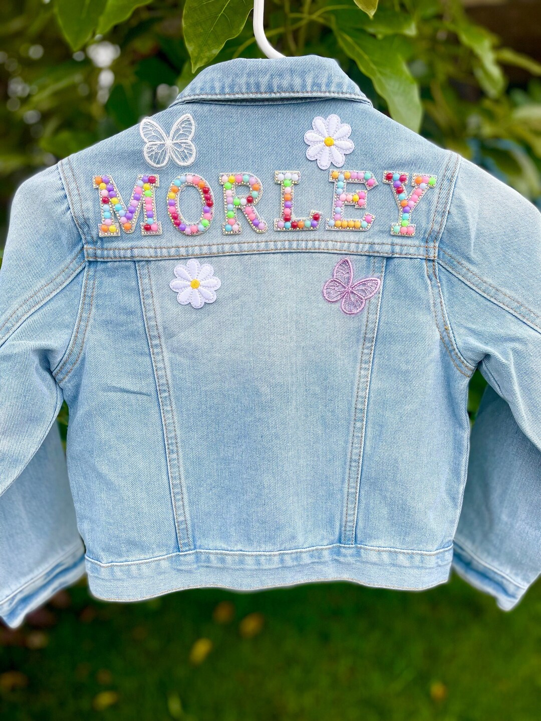 Custom Jean Jacket for Girls Name Denim Jacket Birthday Girl - Etsy