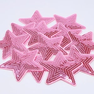 Sequined Star Patch Pink Star Patch Iron-on Oversized Pink Star Applique for Clothes Patch Girls ...