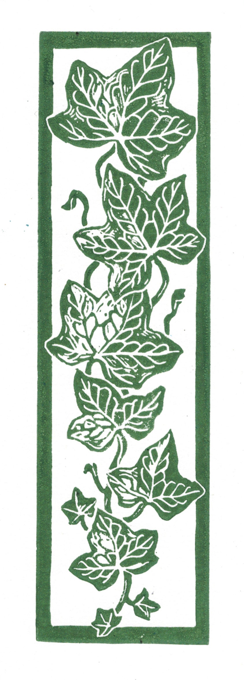 Handmade Linoprint Ivy Bookmark - Etsy
