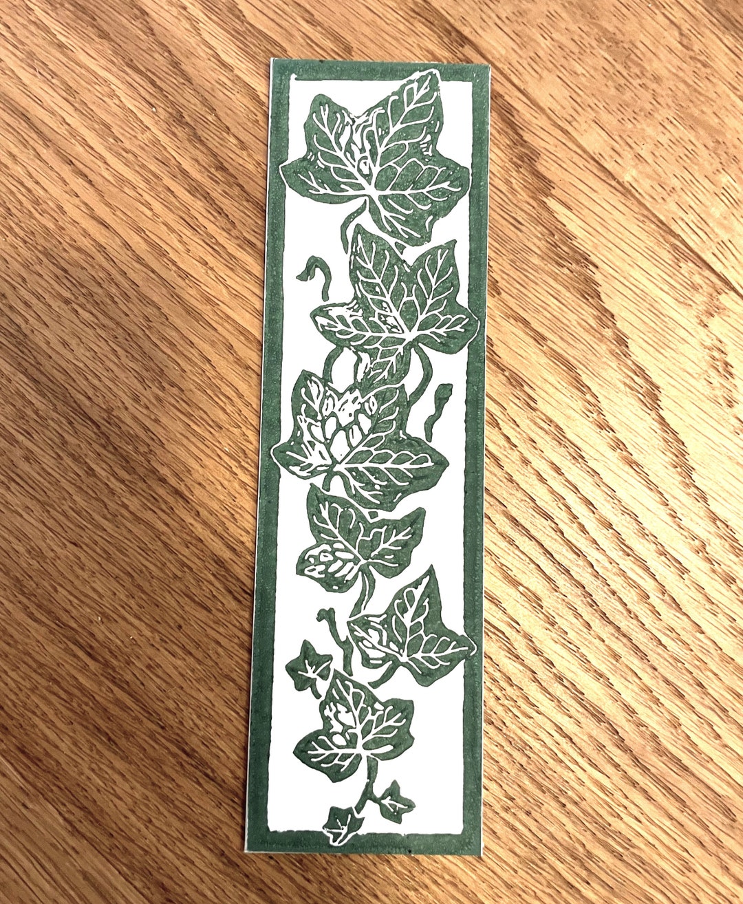 Handmade Linoprint Ivy Bookmark - Etsy