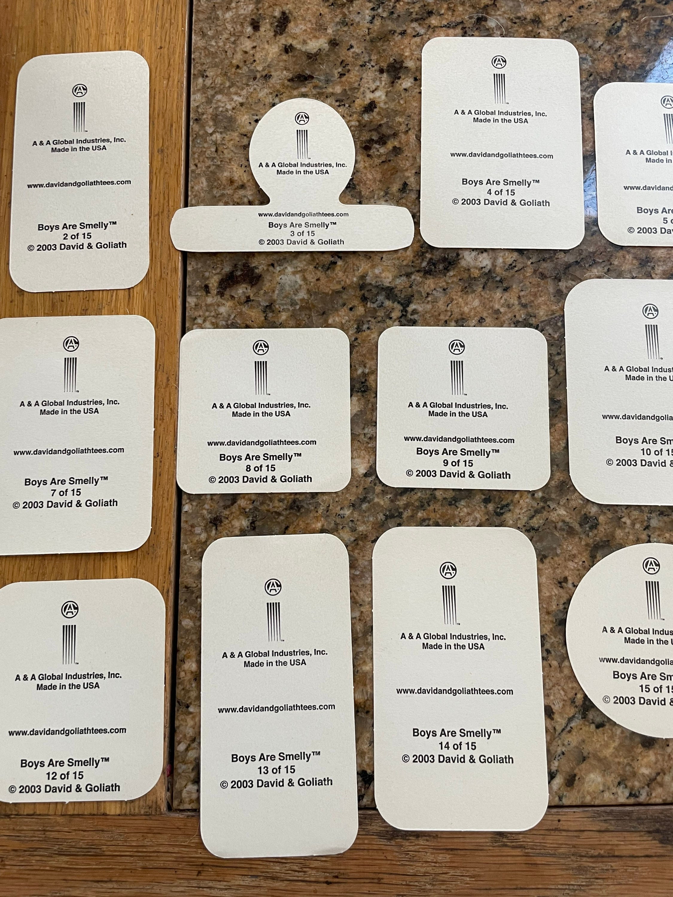 Complete Set of 15 Boys Are Smelly David & Goliath Stickers - Etsy