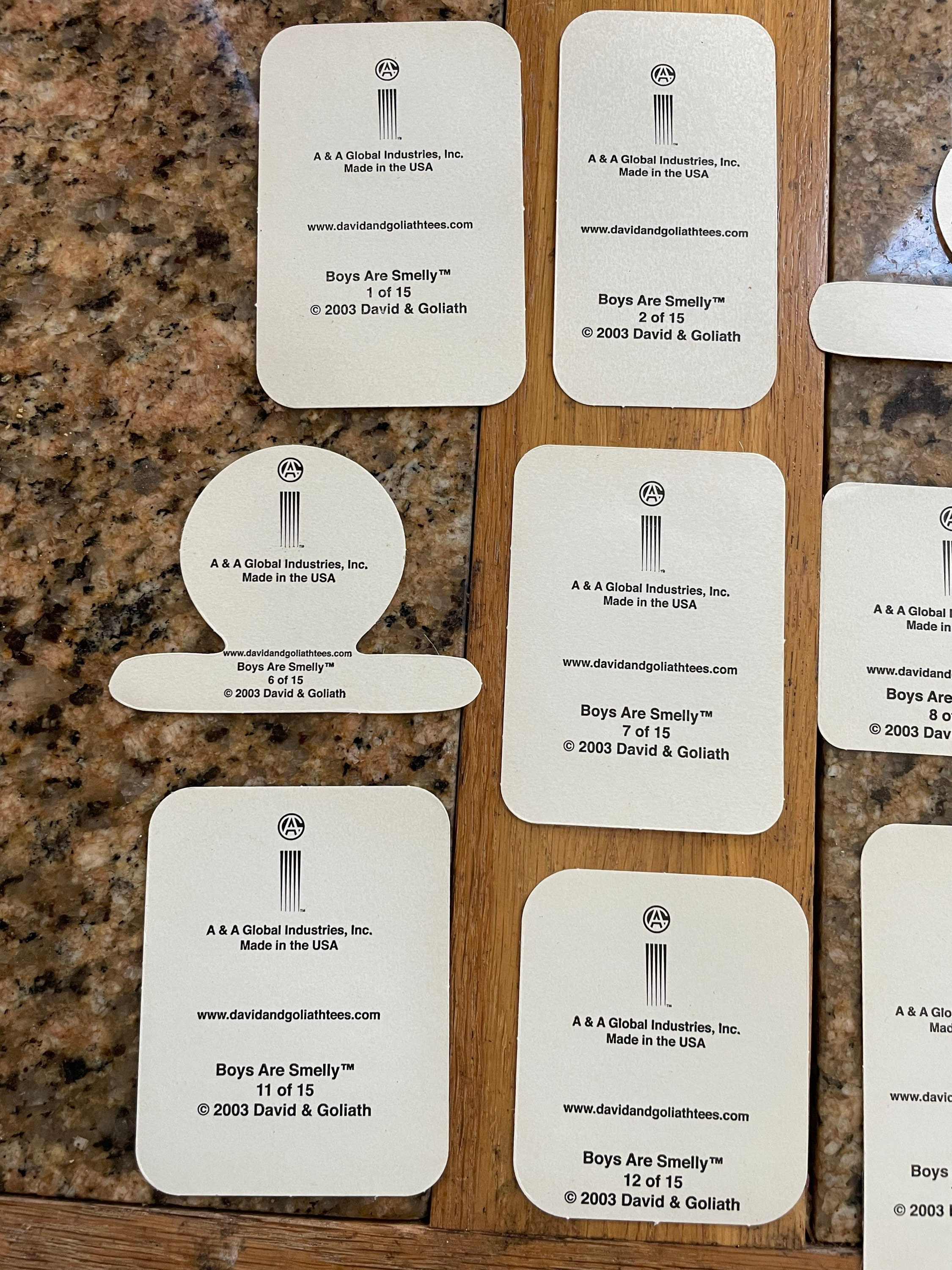 Complete Set of 15 Boys Are Smelly David & Goliath Stickers - Etsy