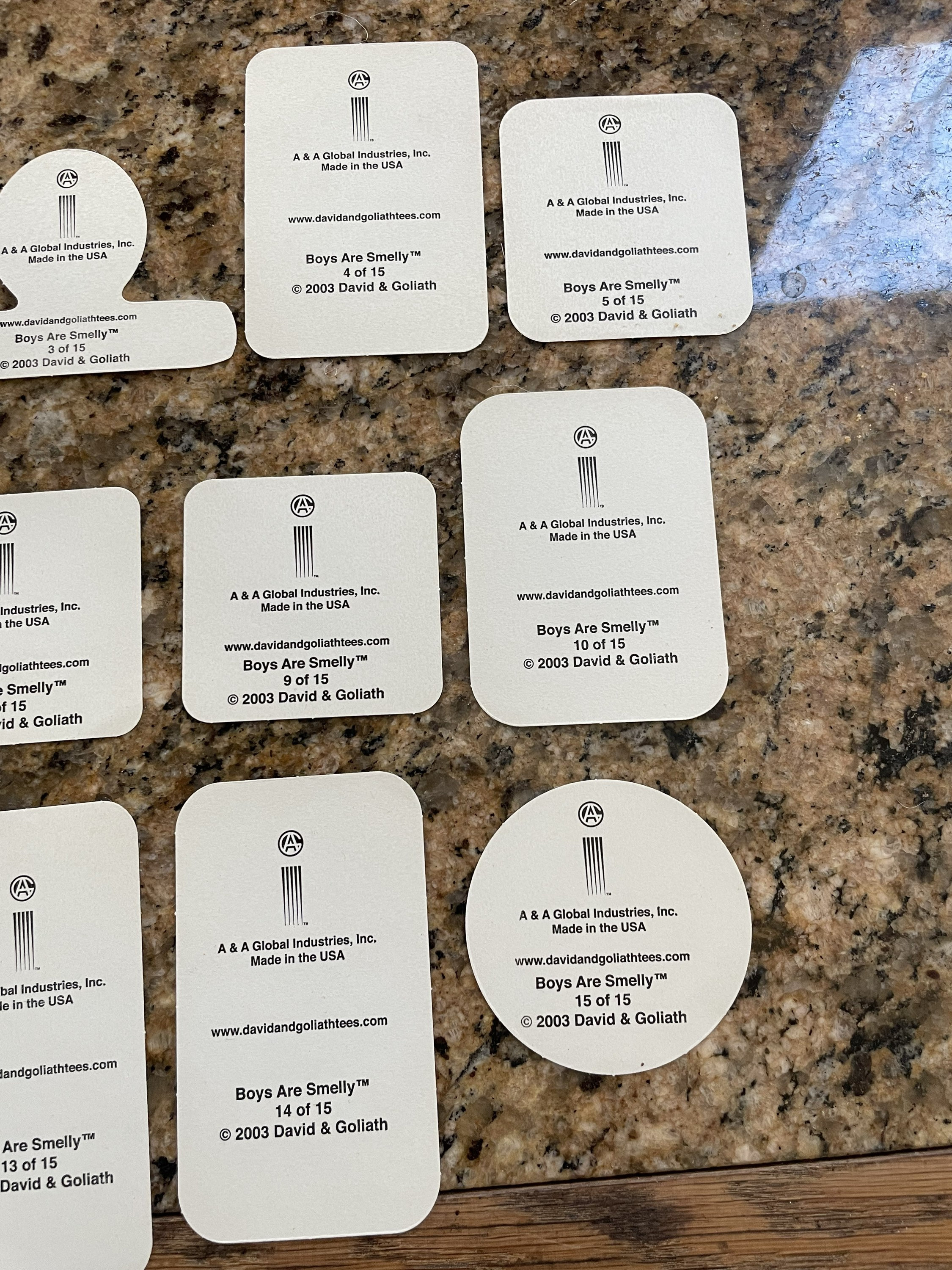 Complete Set of 15 Boys Are Smelly David & Goliath Stickers - Etsy