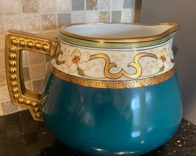 E.W. Donath Hand Painted Blue and Gold Greco Roman Style Pitcher - Etsy