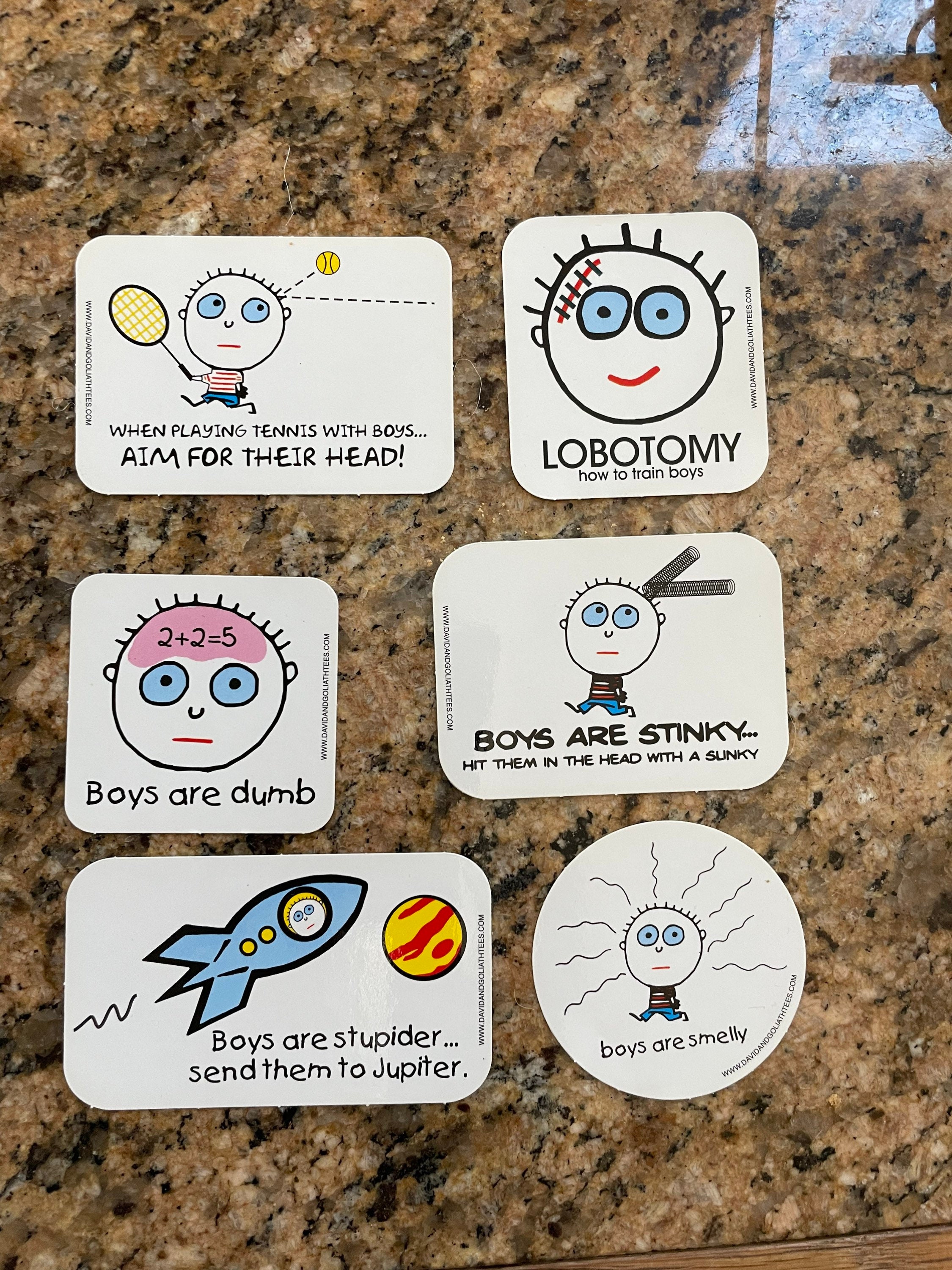 Complete Set of 15 Boys Are Smelly David & Goliath Stickers - Etsy