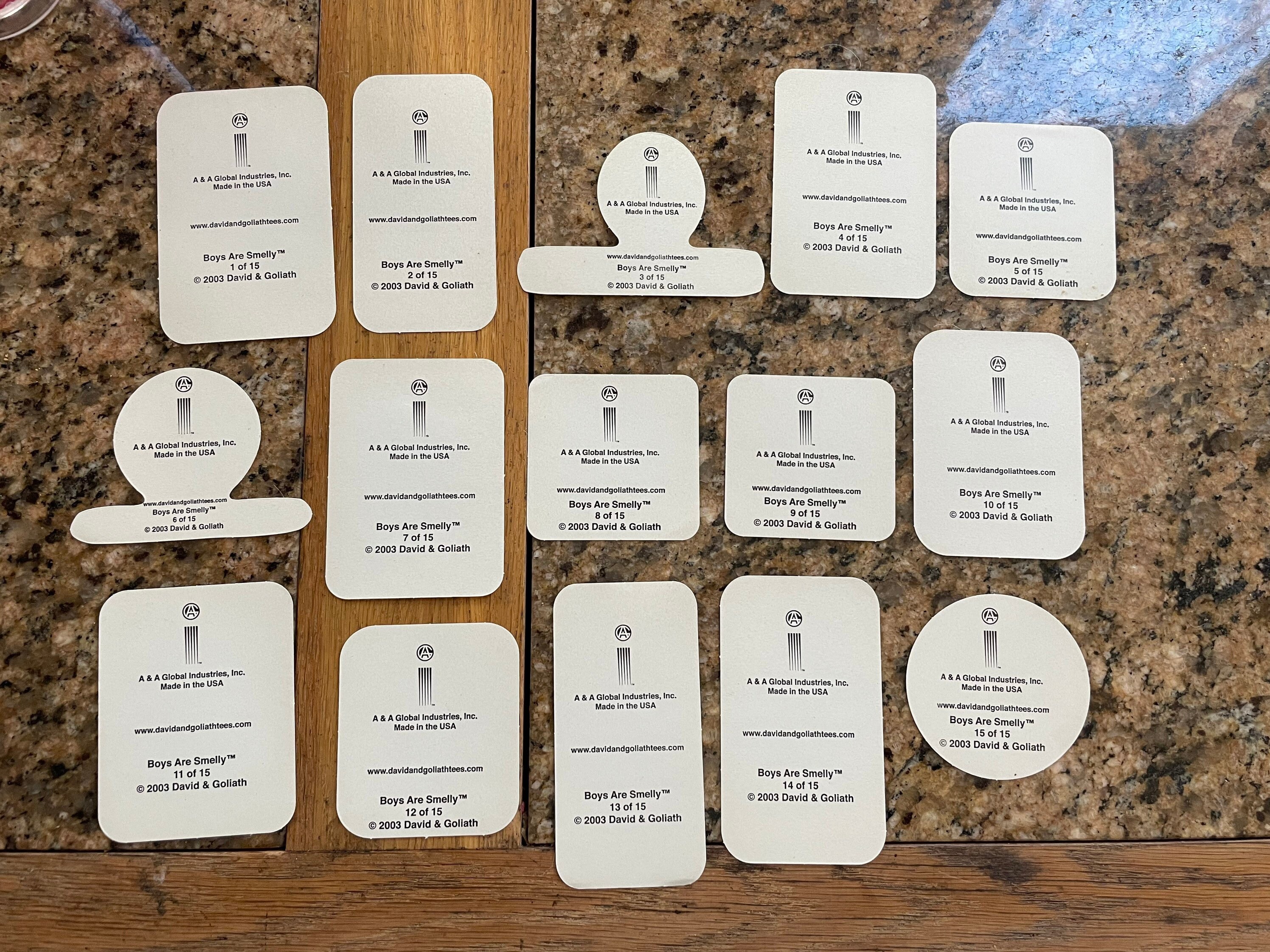 Complete Set of 15 Boys Are Smelly David & Goliath Stickers - Etsy