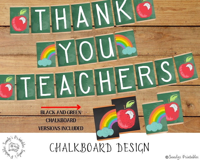Teacher Appreciation Week Banner Printable, Thank You Teachers Banner ...