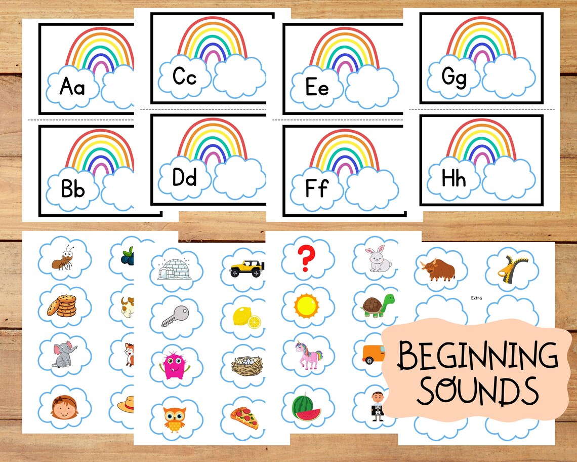 Phonics Beginning Sounds Letter Activity Printable Picture Match Spring ...