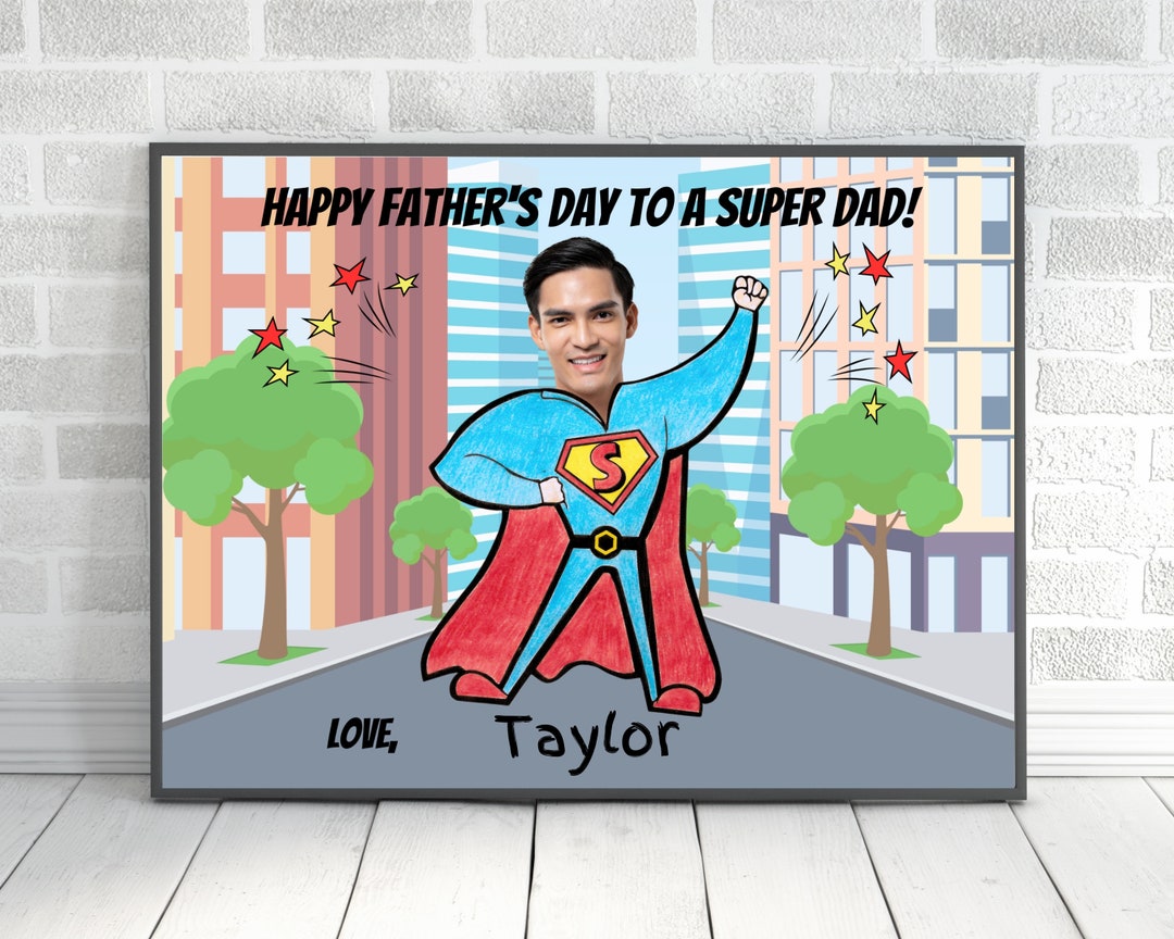 Father's Day Craft, DIY Father's Day Printable Gift, Superhero Dad Gift ...