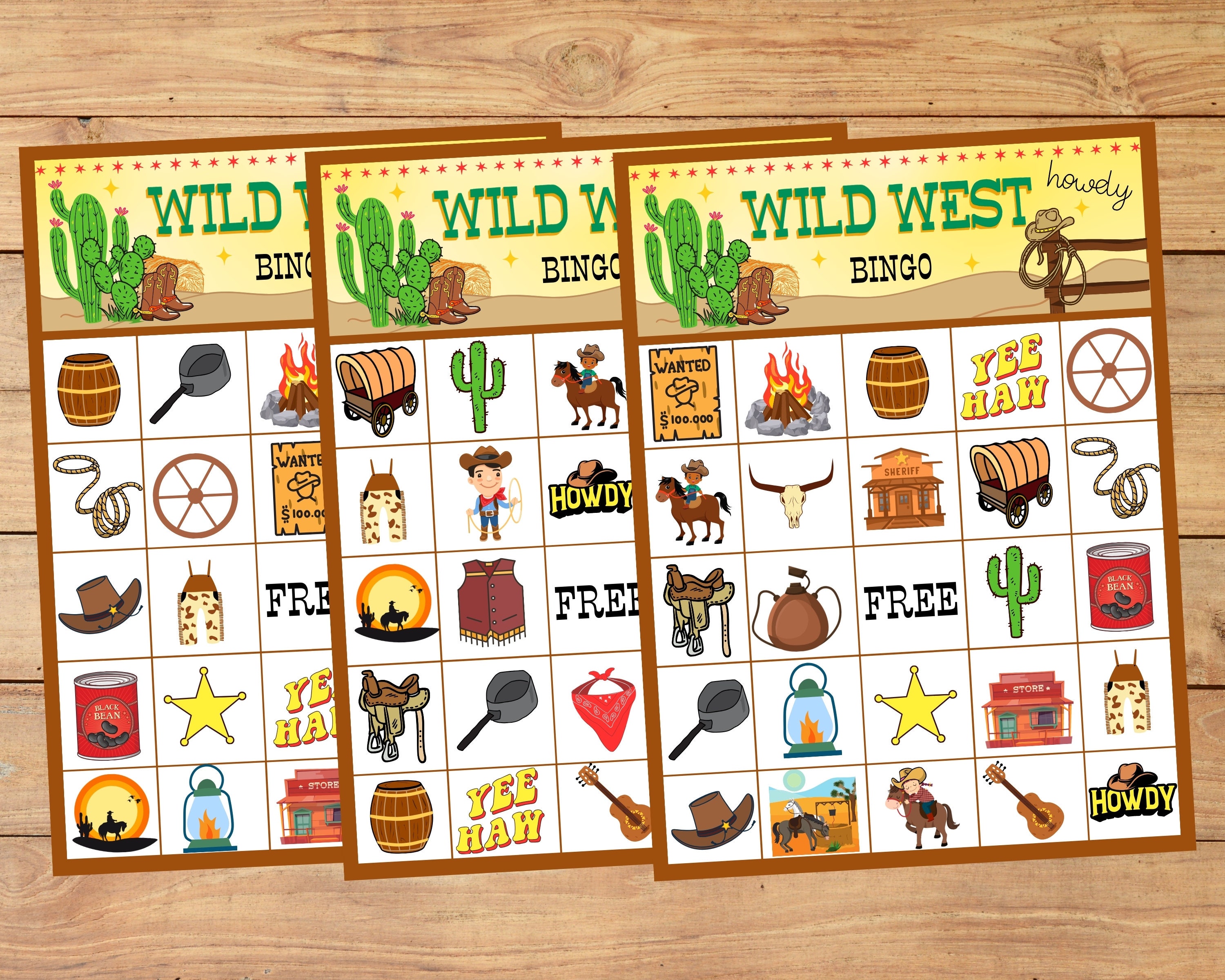 Wild West Bingo Game: Cowboy Cowgirl Birthday Party Printable - Etsy