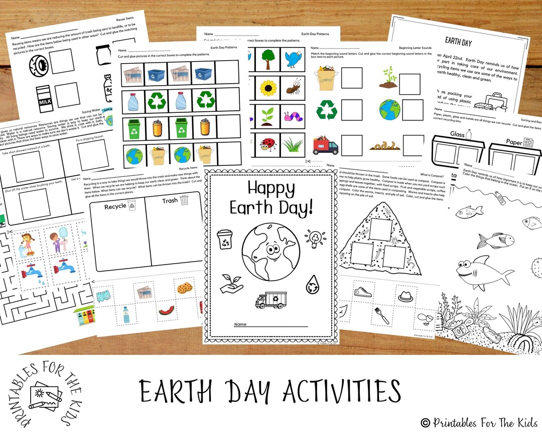 Earth Day Activity, Earth Day Printable Worksheets, Kids Craft, Earth ...