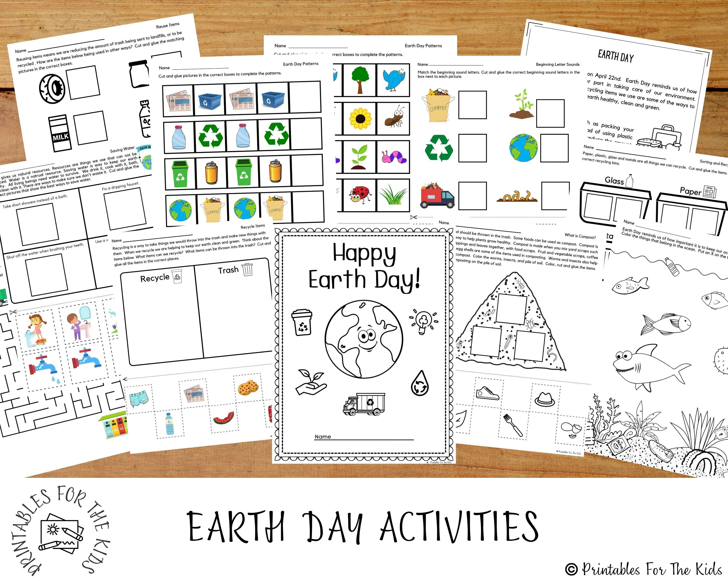 Earth Day Activity, Earth Day Printable Worksheets, Kids Craft, Earth ...