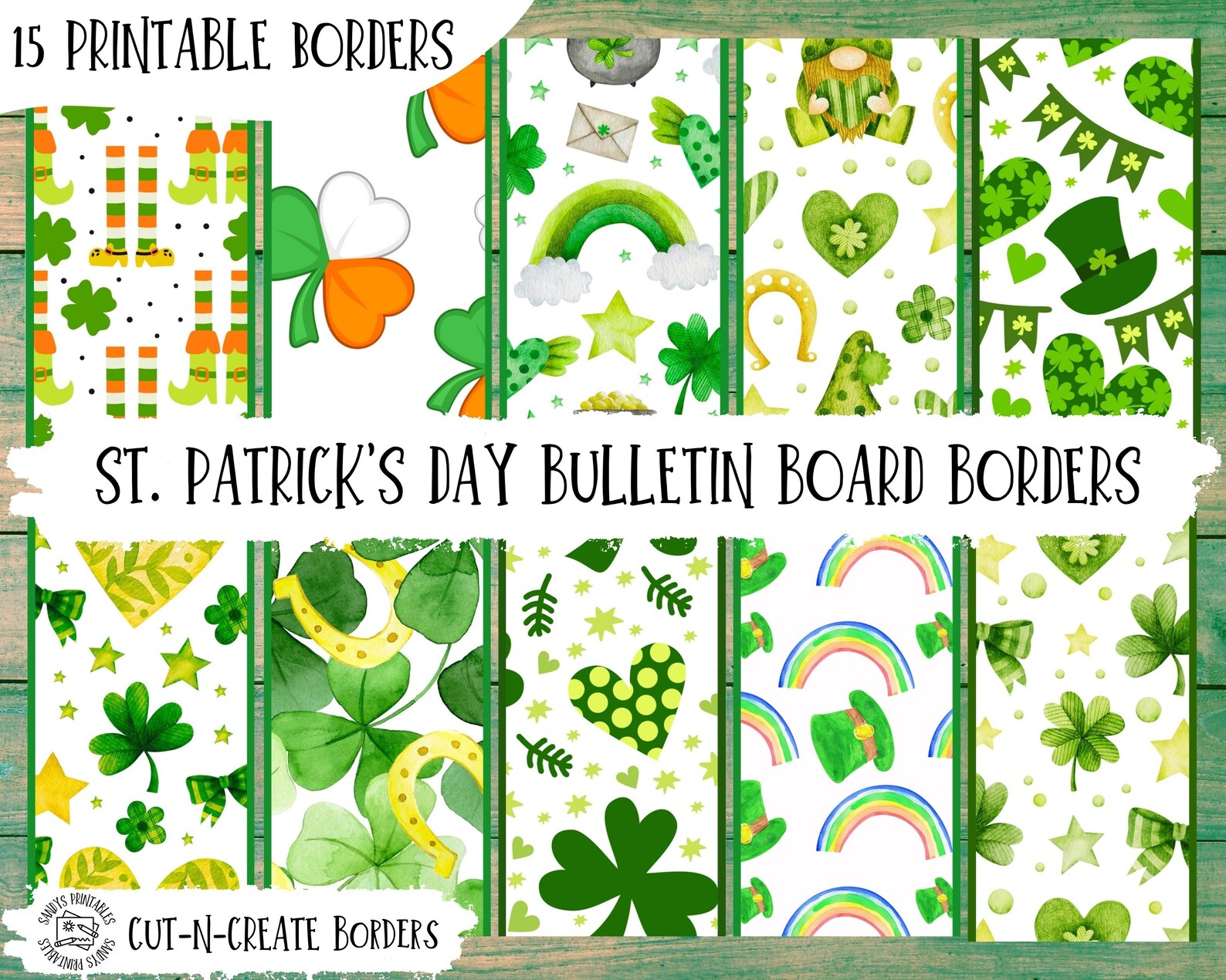 St. Patrick's Day Bulletin Board Border, Printable March St. Patrick's ...