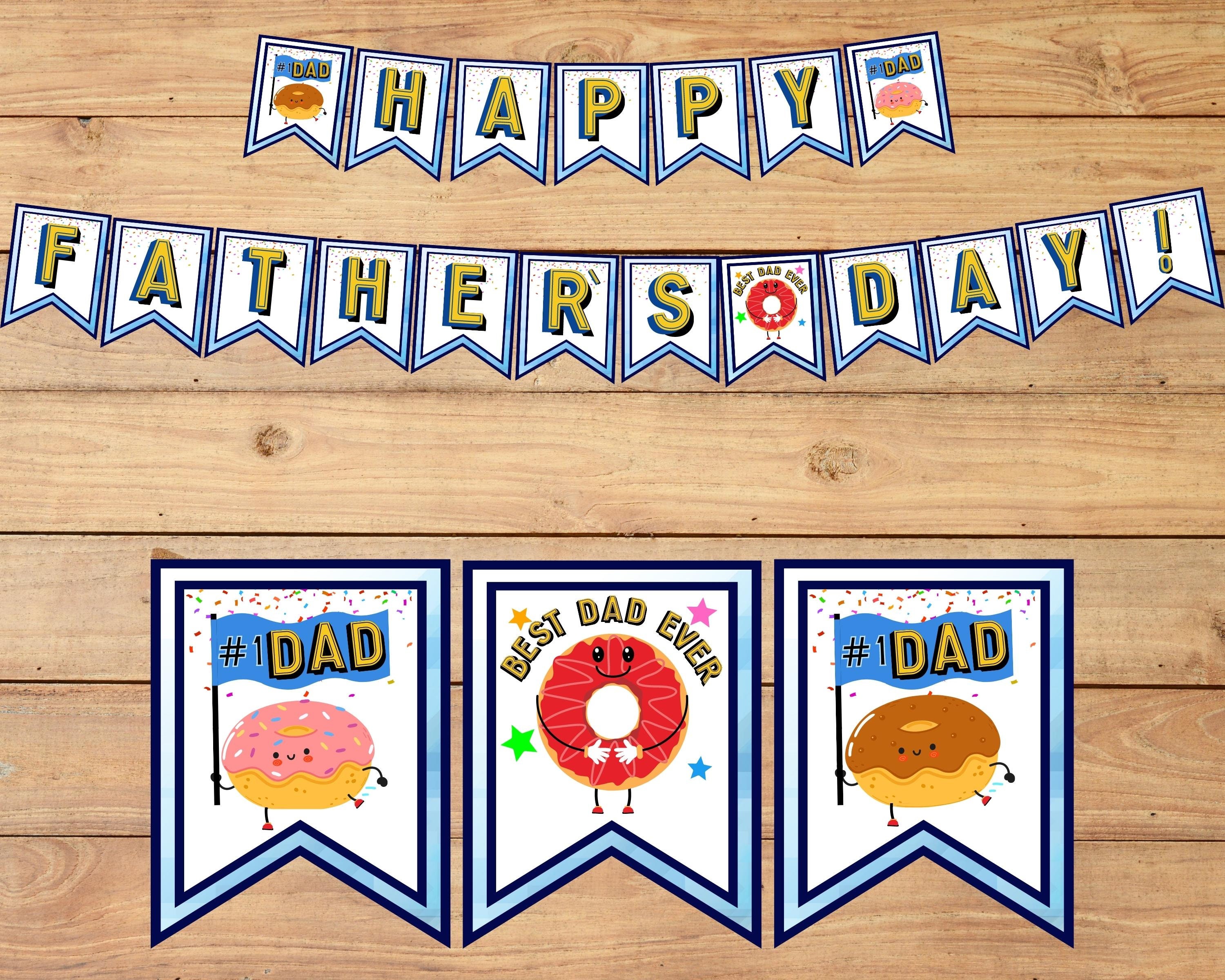 Happy Father's Day Donuts With Dad Banner, Donuts With Dad Sign, Father ...