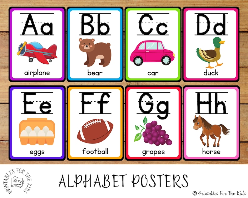 Alphabet Posters, Printable Educational Posters, Alphabet Banner ...