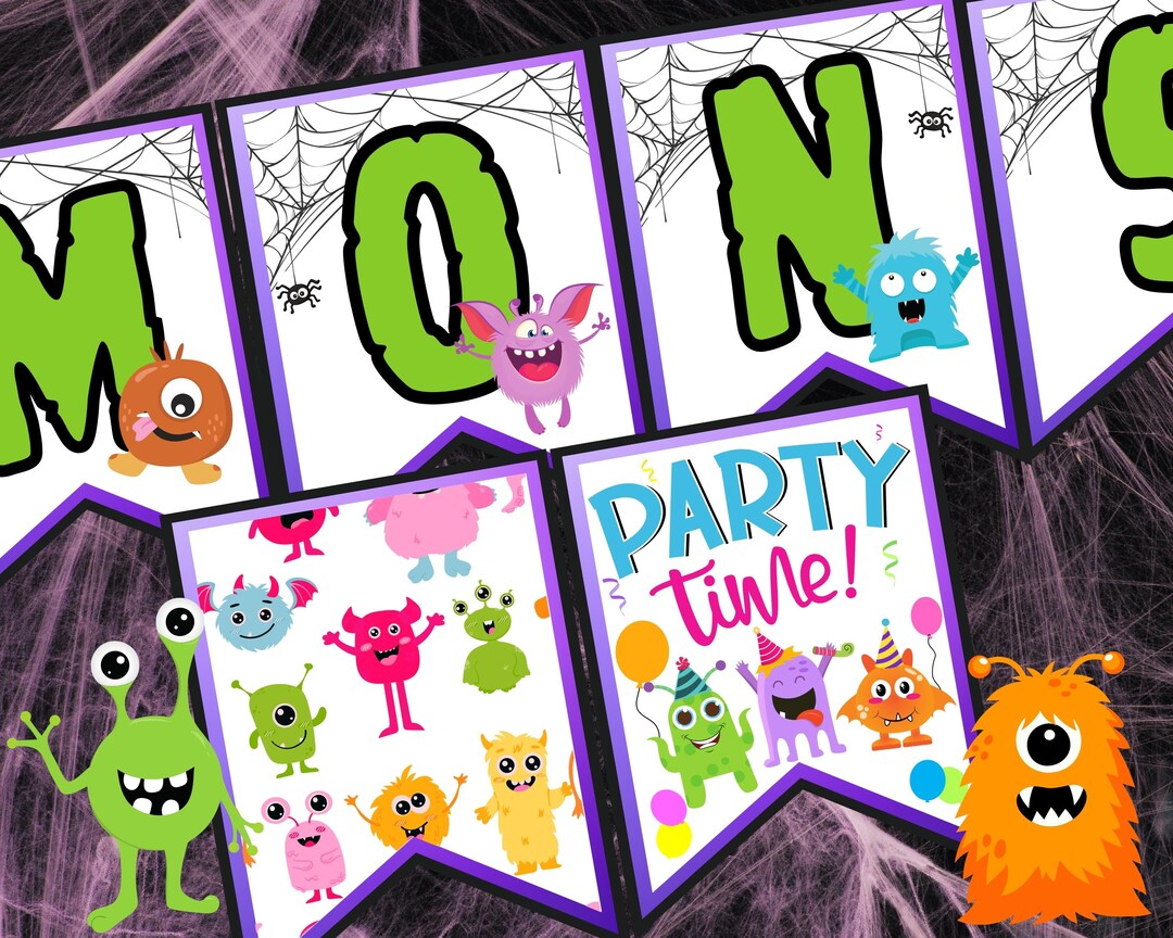 Halloween Banner Monster Mash Party Decoration, Printable Halloween ...