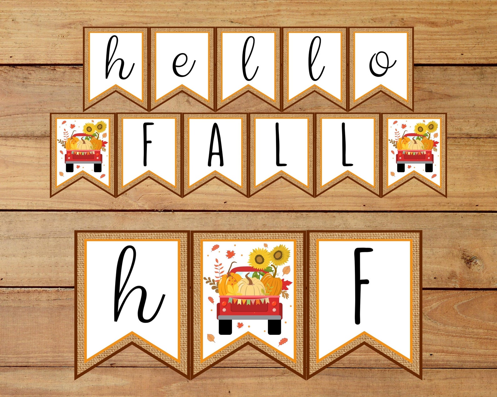 Hello Fall Banner, Fall Bulletin Board, Autumn Banner, Fall Home Decor ...