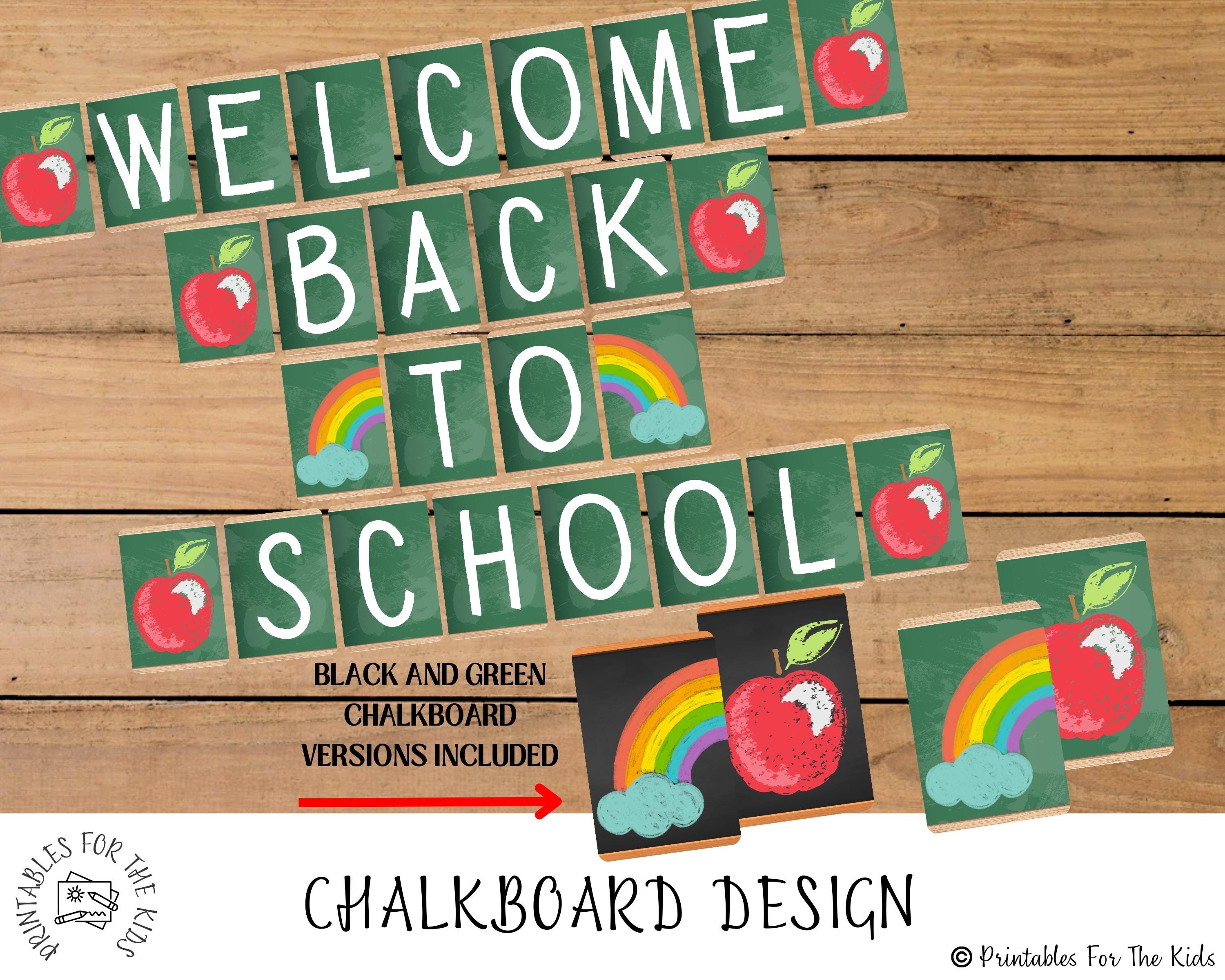 Welcome Back to School Banner, Back to School Welcome Sign, Chalkboard ...
