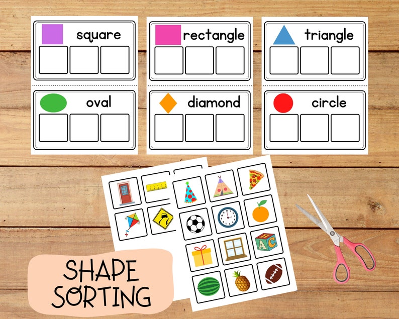 Number and Shape Matching Printable: Preschool Learning Activity - Etsy