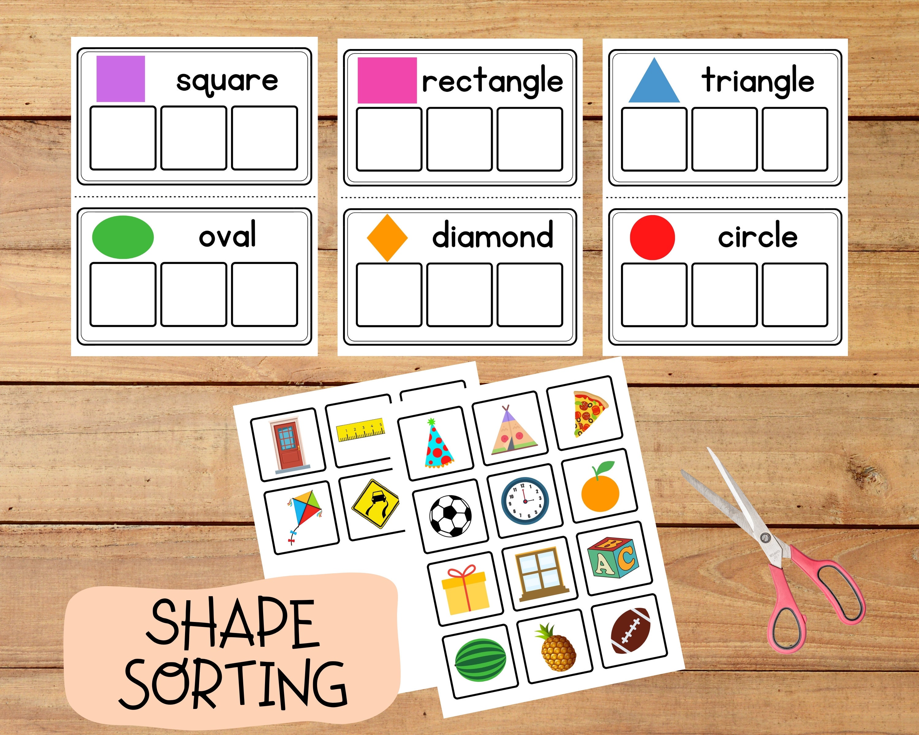 Number and Shape Matching Printable: Preschool Learning Activity - Etsy