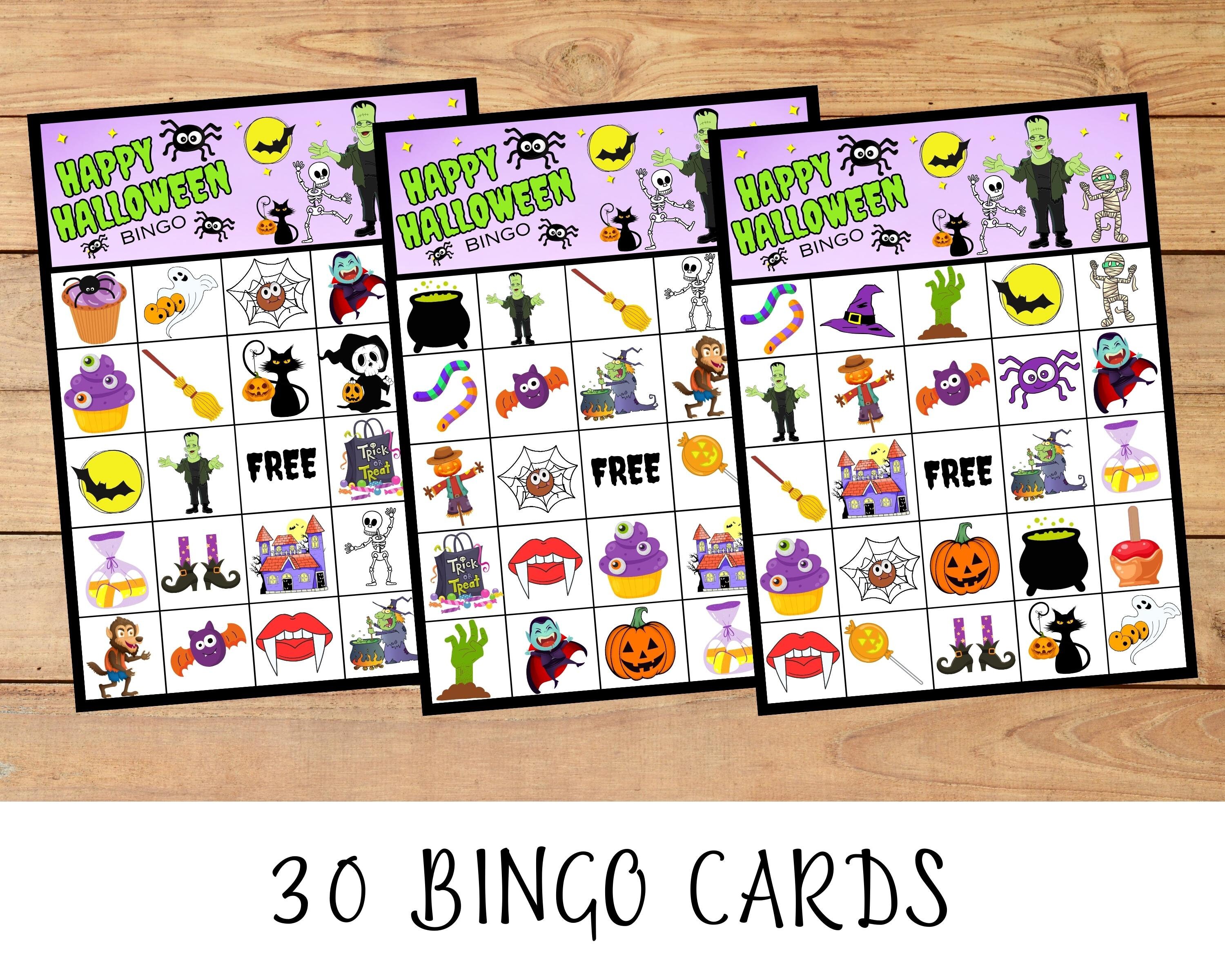 Halloween Bingo Game Printable, Kids Halloween Activity, Halloween ...