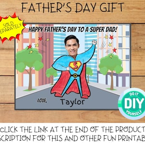 Father's Day Card, Superhero Happy Father's Day, Super Dad Coloring ...