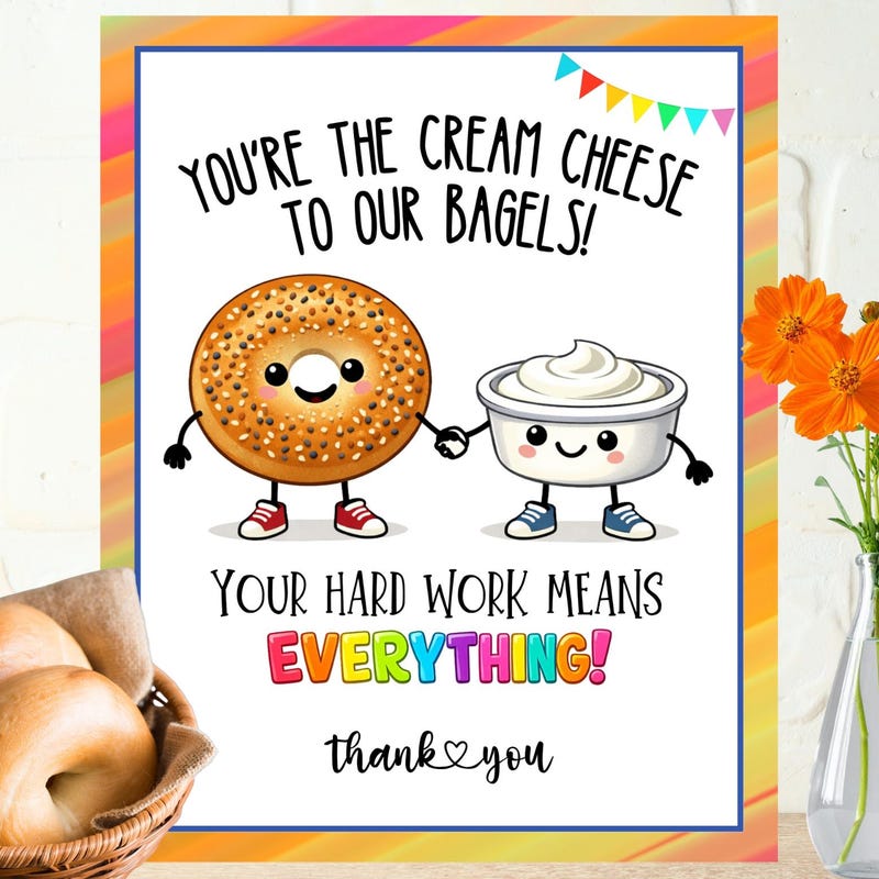Teacher Appreciation Bagel Signs - Etsy
