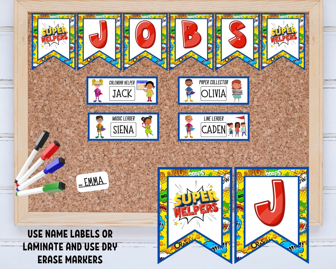 Classroom Job Chart, Class Chore Chart, School Job Labels, Classroom ...