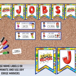 Classroom Job Chart, Class Chore Chart, School Job Labels, Classroom ...