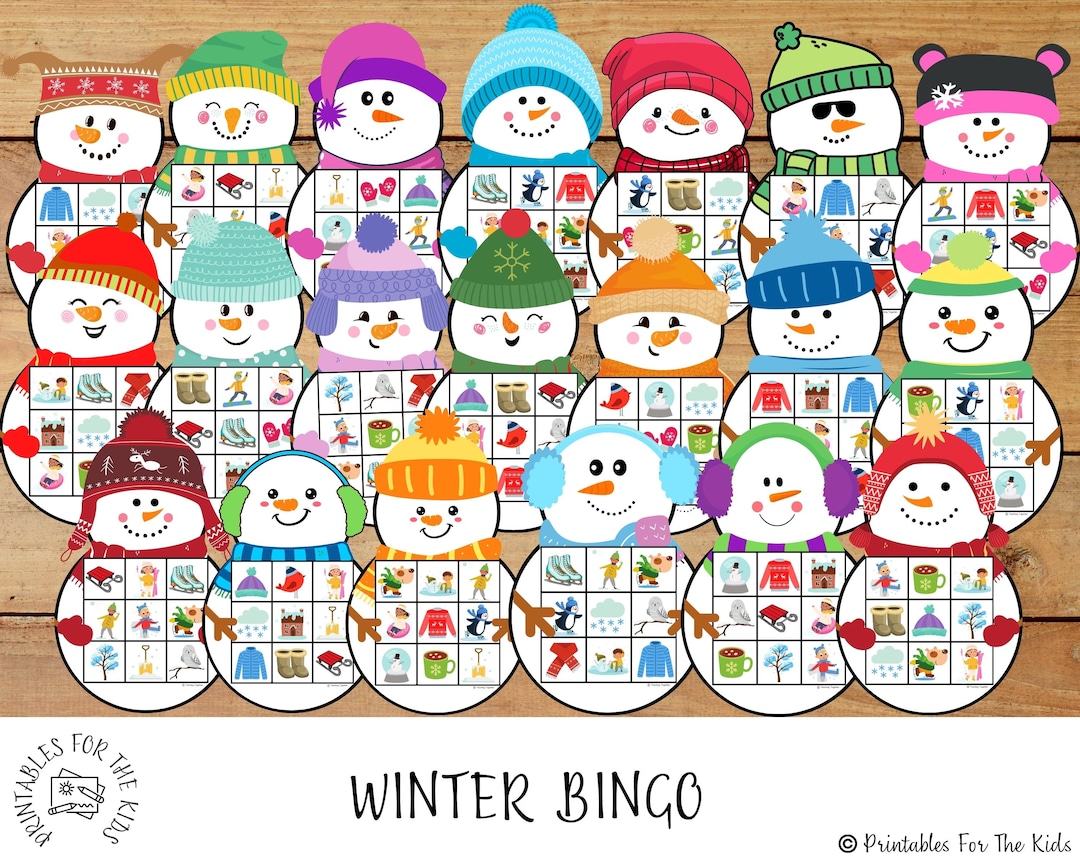 Snowman Bingo Game: Winter Printable Activity - Etsy