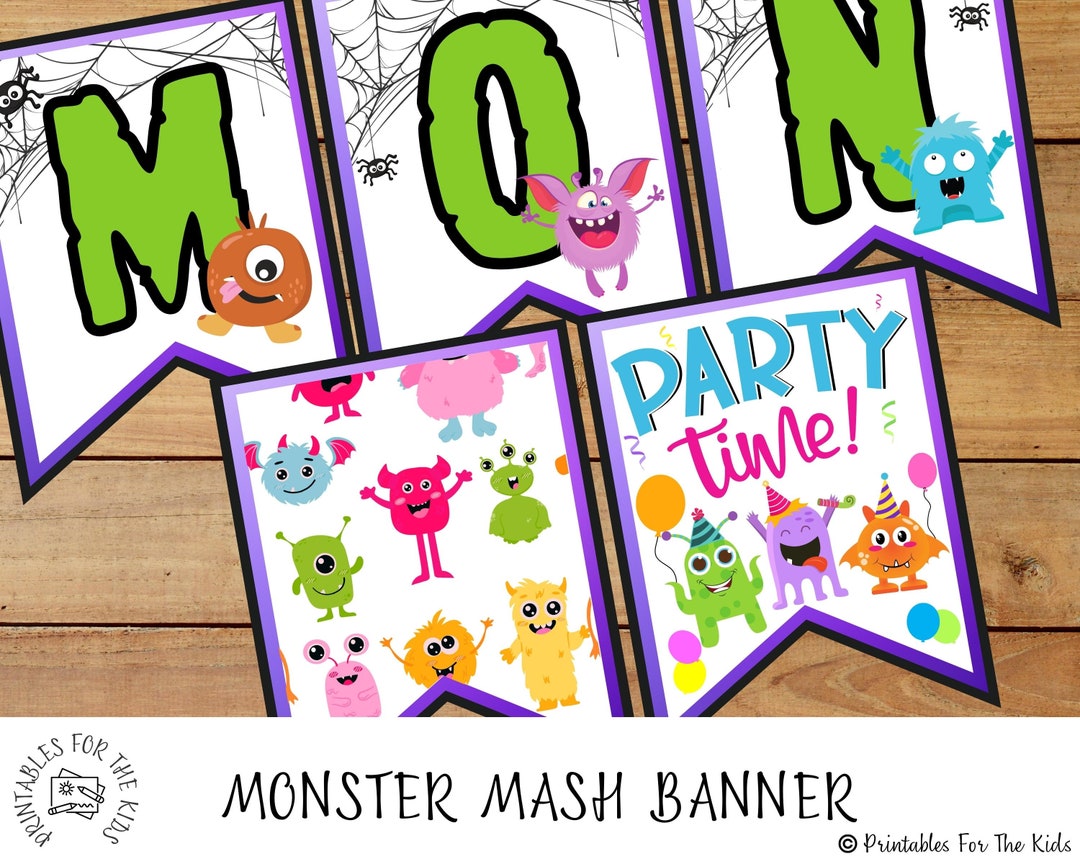 Monster Mash Party Banner, Halloween Party Decor, Monster Party ...